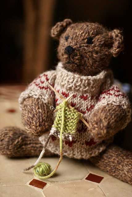 Knit Your Own Tiny Teddy Bear with this Free Pattern