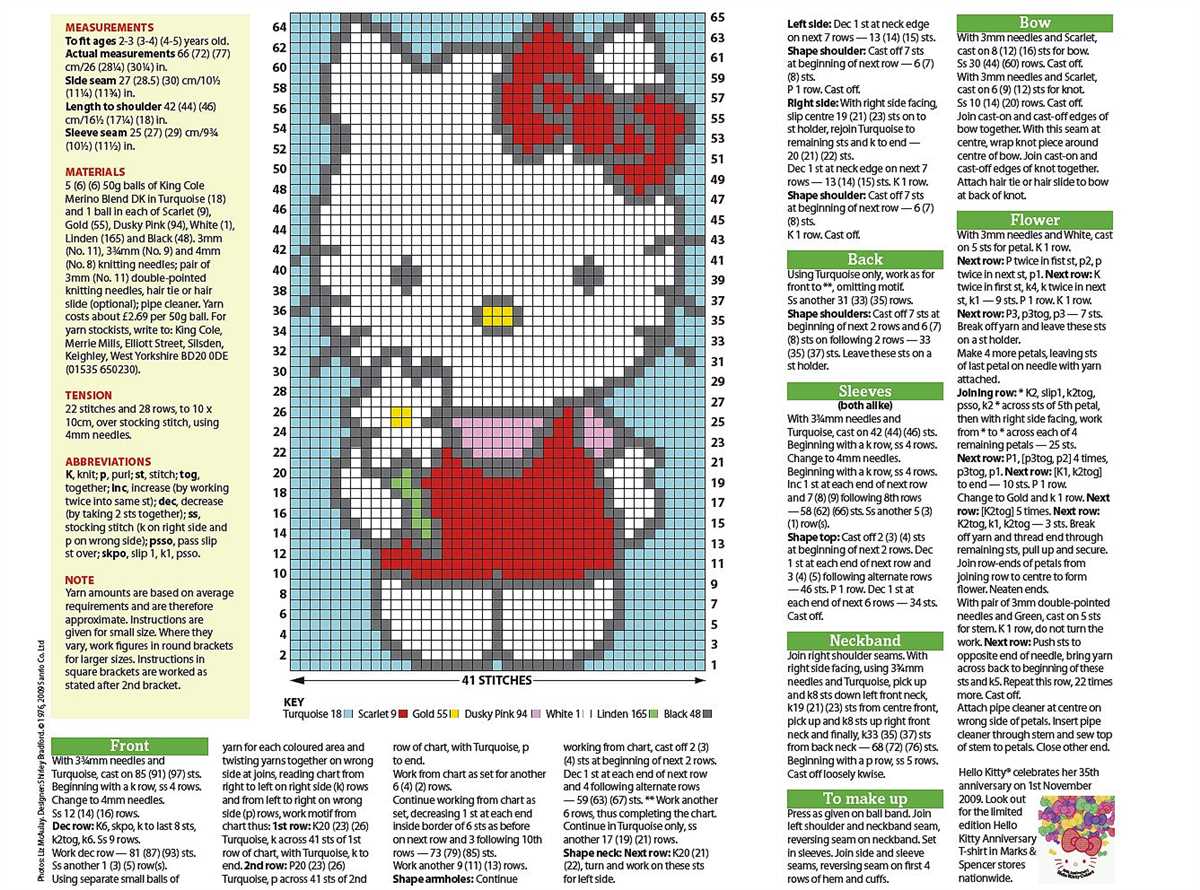 Adorable Hello Kitty Knitting Pattern