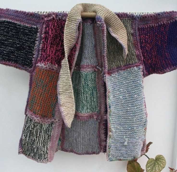 Contemporary knitted patchwork cardigan pattern