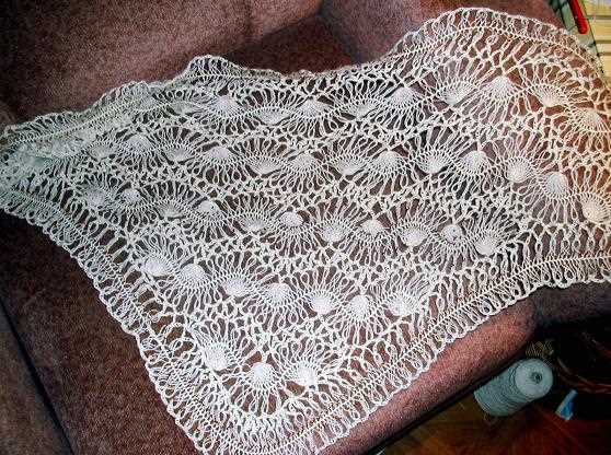 Easy and free pattern for a rectangular knit shawl