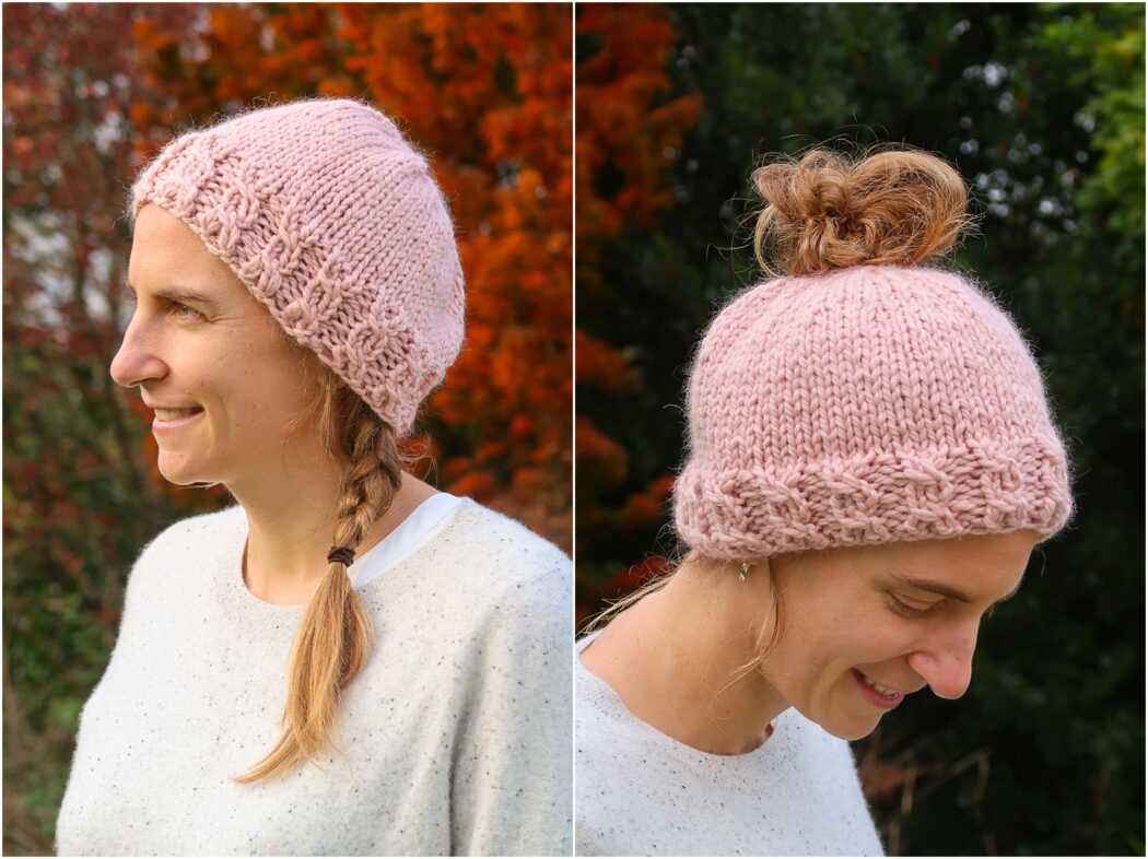 Simple pattern for a hat that accommodates a ponytail