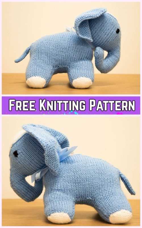 Easy knitting pattern for a cute stuffed elephant