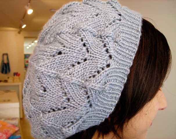 Stunning lace beret knitting pattern