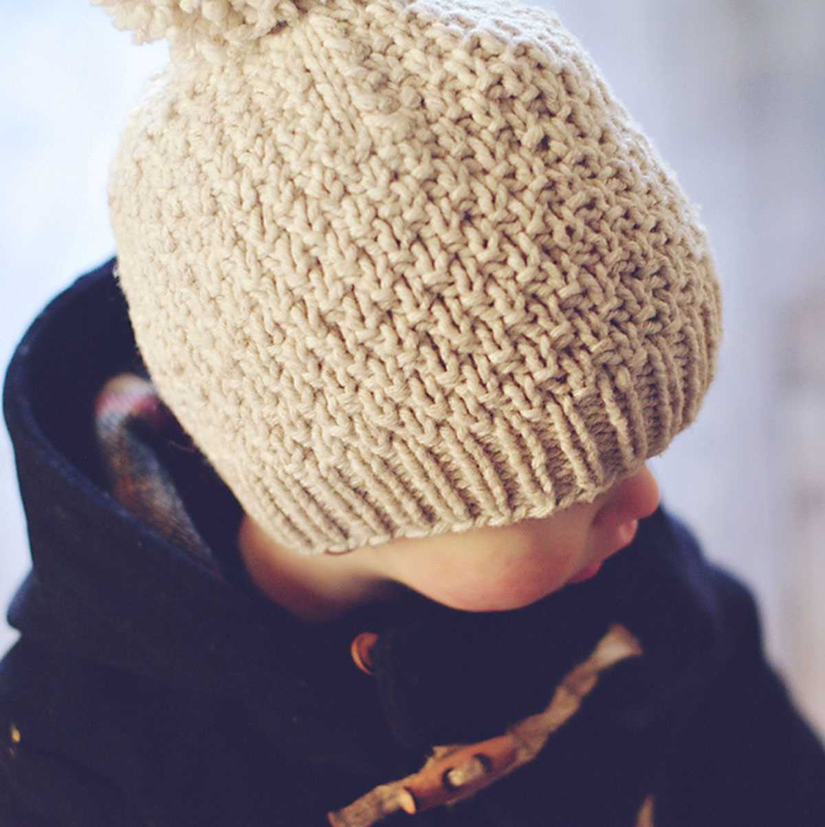 Easy Seed Stitch Hat Knit Pattern