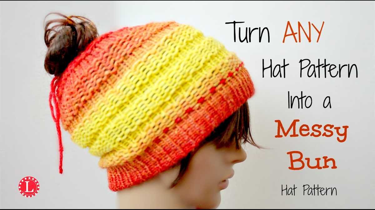 Cozy and stylish cable knit messy bun hat pattern