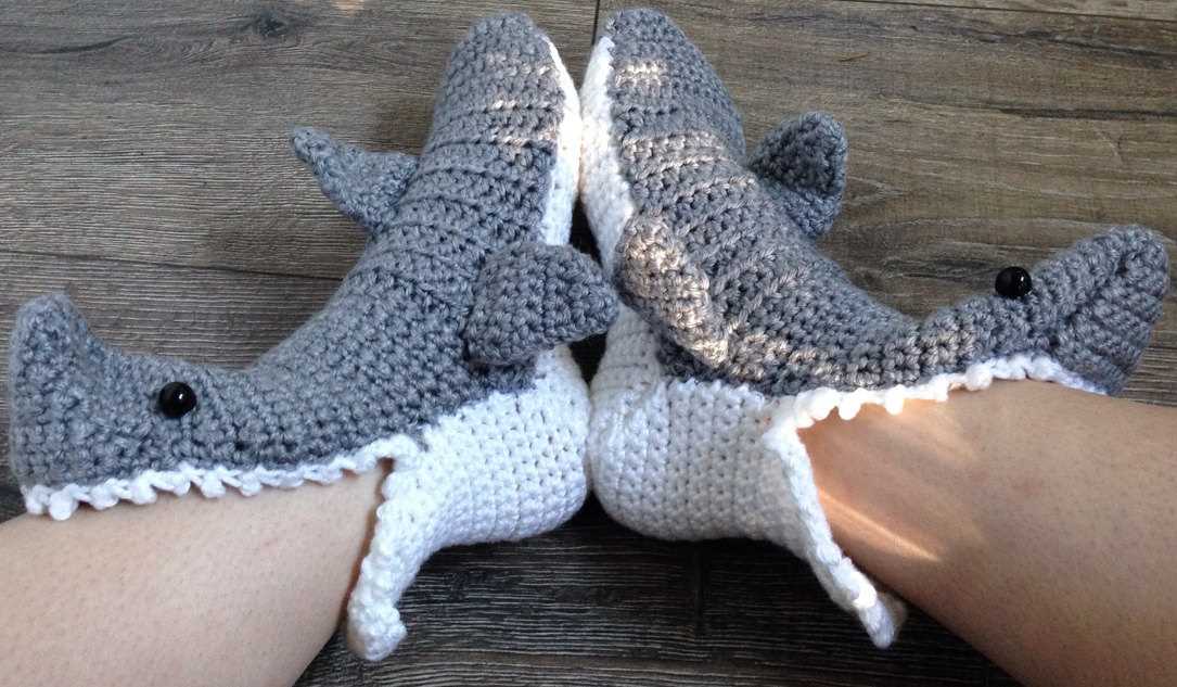 Knit Your Own Shark Slippers with this Free Pattern